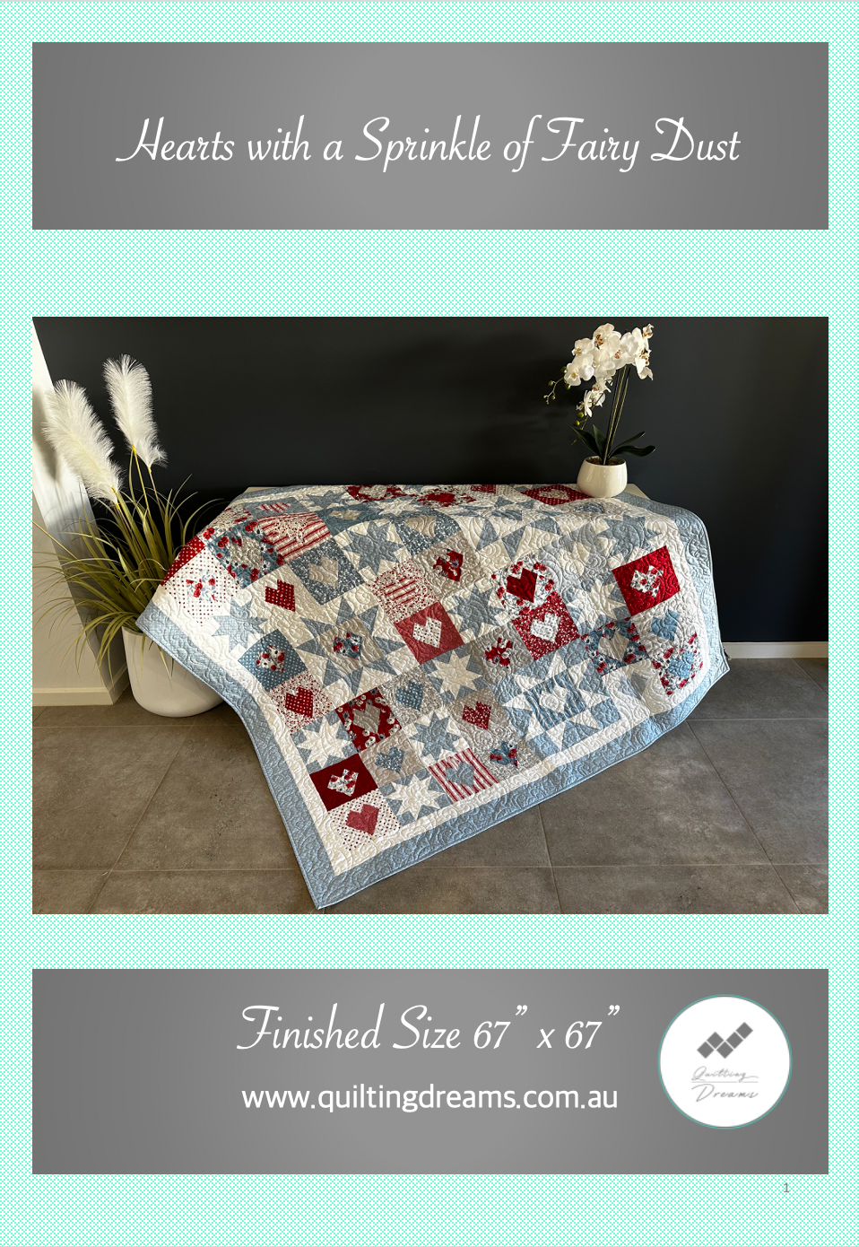 PDF Hearts with a Sprinkle of Fairy Dust Quilt Pattern | Quilting Dreams